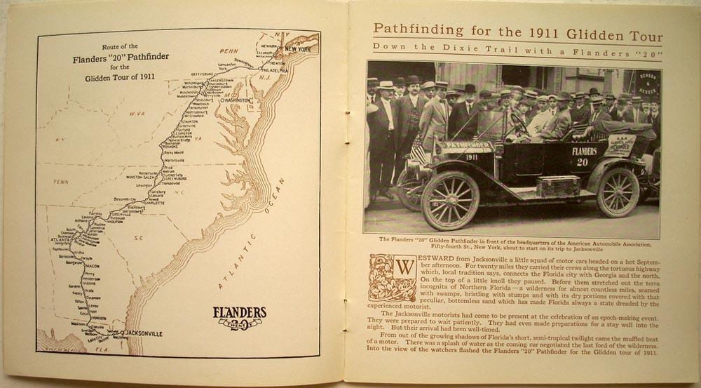 1911 Flanders 20 Glidden Tour Pathfinder Studebaker Book Brochure ...