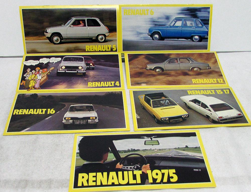 1975 Renault Dealer Sales Brochure Set 15 17 16 12 4 5 6 Models