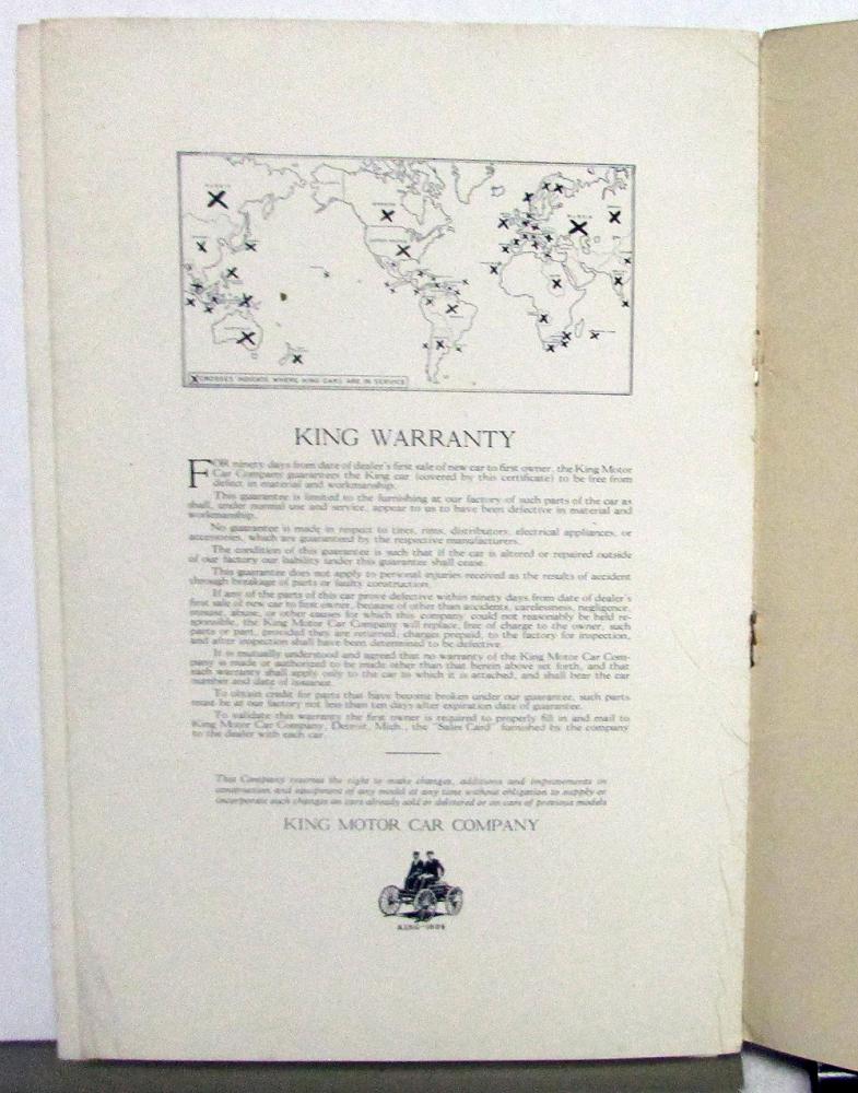 1919 King Eight Automobile Dealer Sales Brochure Features ...