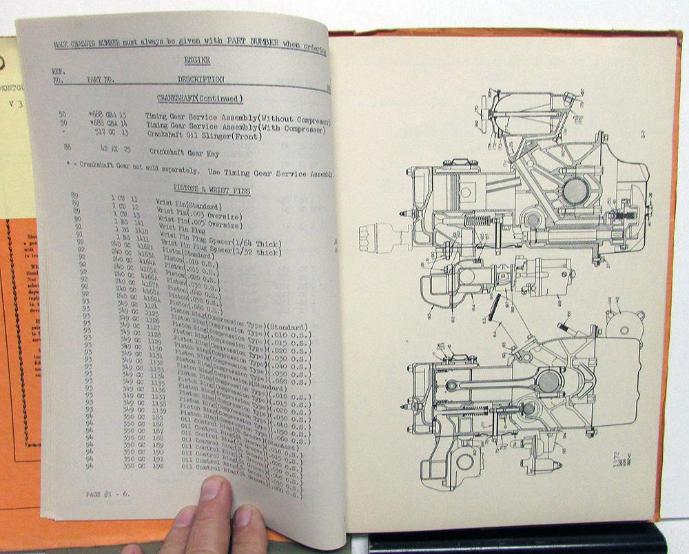 1942 Mack Trucks Dealer Model FP Chain Drive Master Parts List Book ...