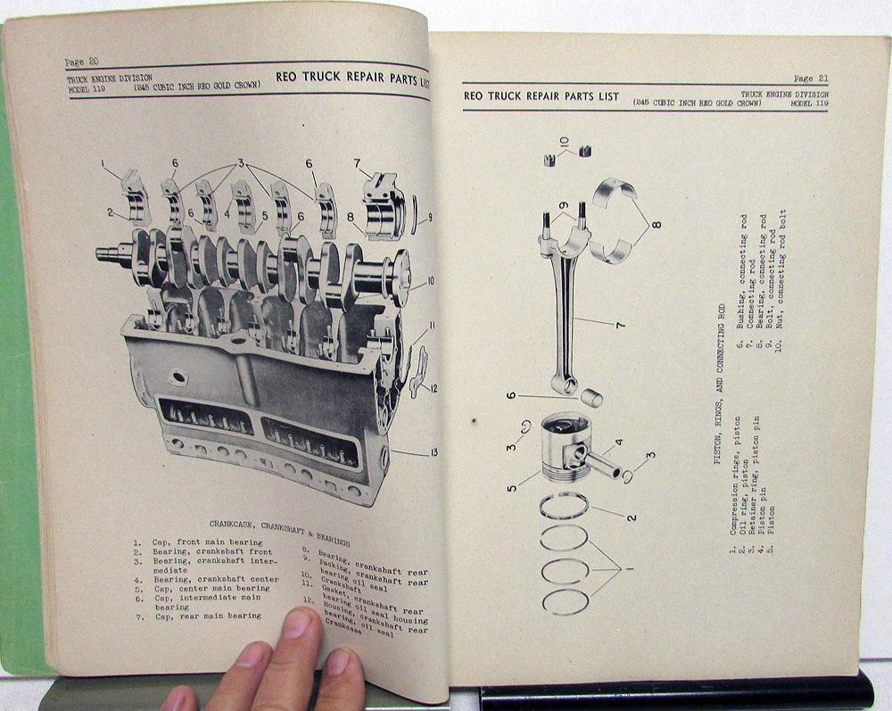 1940-1941 REO Trucks Dealer Service Parts Book Catalog Model 119 School Bus