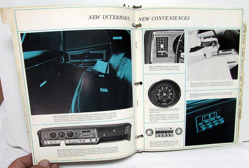 1967 Oldsmobile Dealer Album Data Facts Book Toronado Cutlass 442 98 ...