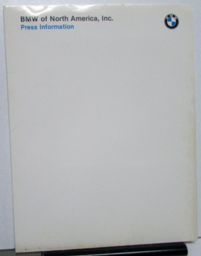 1988 BMW Press Kit Media Release Motorcycle K100RS Special Intro ABS Brakes