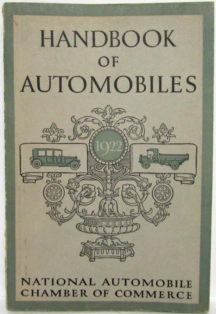 1922 Hand Book of Automobiles Maibohm Velie Schacht Hudson Saxon Sayers ...
