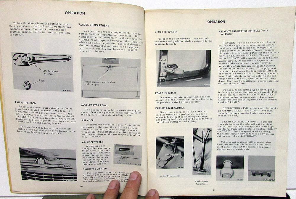 1959 International Truck Owners Operators Manual B100 BC150 BCF170 ...
