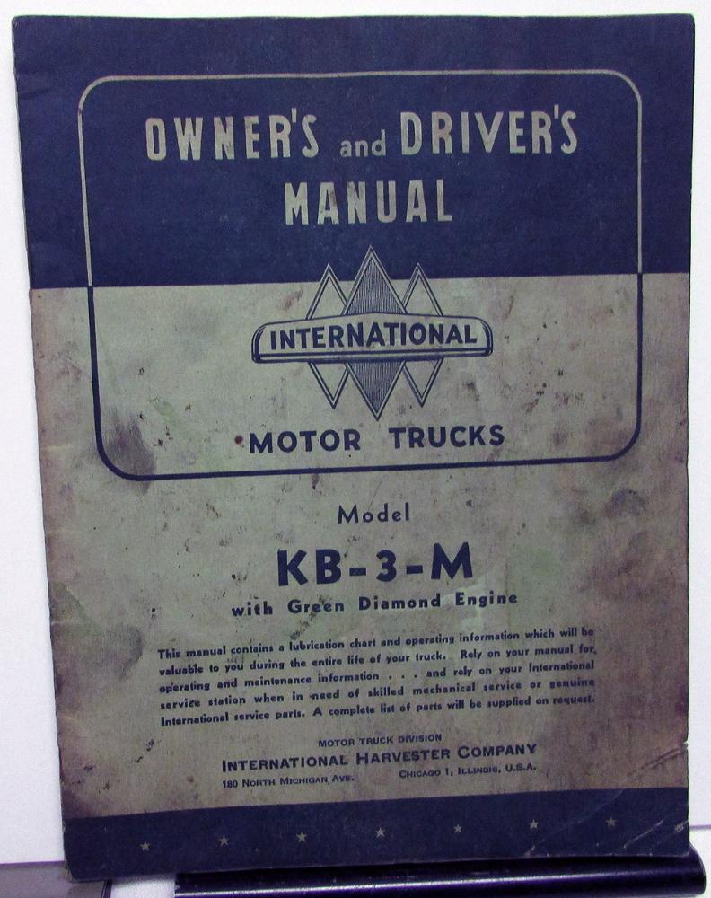 1948 International Truck Owners Operators Manual Model KB3M Green ...