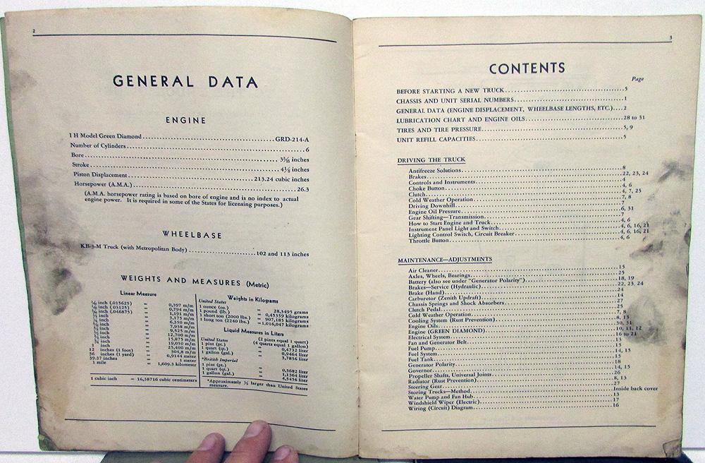 1948 International Truck Owners Operators Manual Model KB3M Green ...