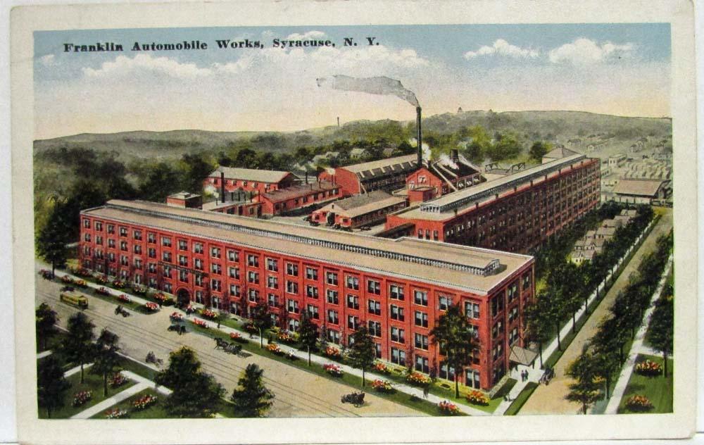 1907 Era Franklin Automobile Works Syracuse NY Postcard