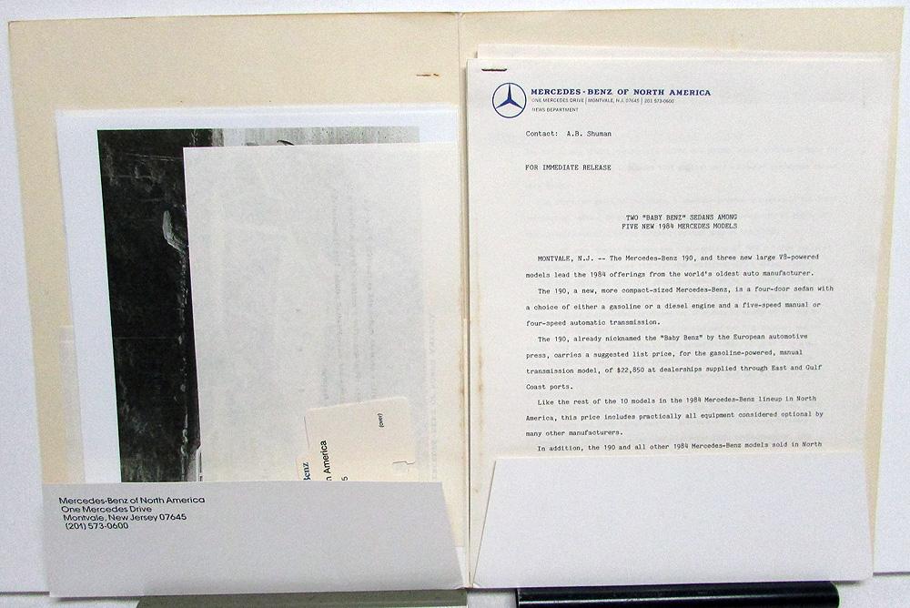 1984 Mercedes-Benz Press Kit - 190 300 380 500