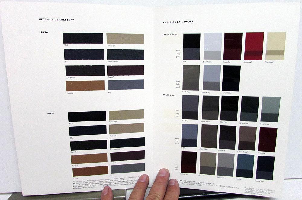 1991 Mercedes Benz Dealer Color & Upholstery Sales Brochure Paint Chips ...
