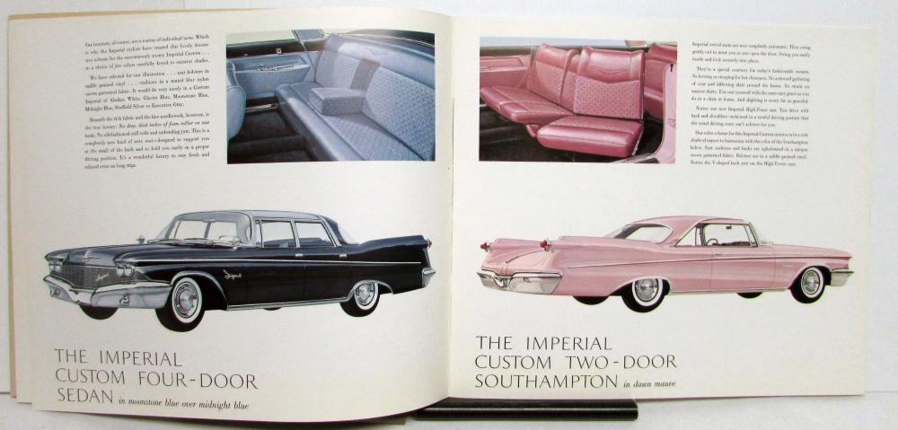 1960 Chrysler Imperial Prestige Color Dealer Sales Brochure Original 60 ...