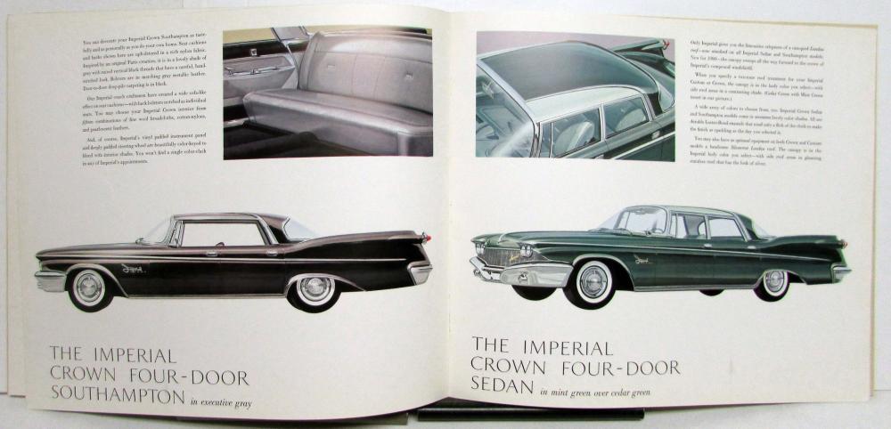 1960 Chrysler Imperial Prestige Color Dealer Sales Brochure Original 60 ...