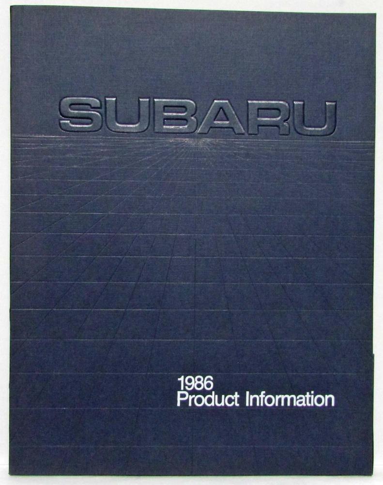 1986 Subaru Press Kit - XT GL DL RX Standard Hatchback Turbo Wagon Brat