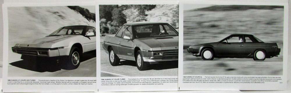 1986 Subaru Press Kit - XT GL DL RX Standard Hatchback Turbo Wagon Brat