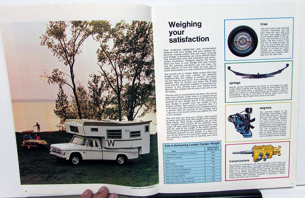 1970 Dodge Dealer Recreational Vehicle Brochure RV Camper Pickup Van ...