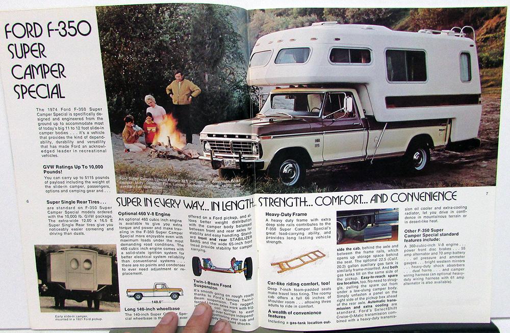 1974 Ford Recreation Vehicles Dealer Sales Brochure Towing Trailering ...