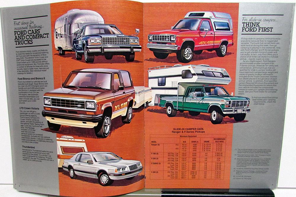 1985 Ford Dealer RV & Trailering Guide Pickup Camper Van Recreation Towing