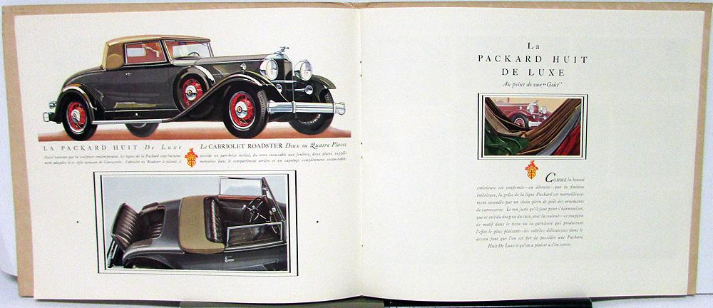 1932 Packard Eight Deluxe FRENCH Prestige Sales Brochure and Specs ...