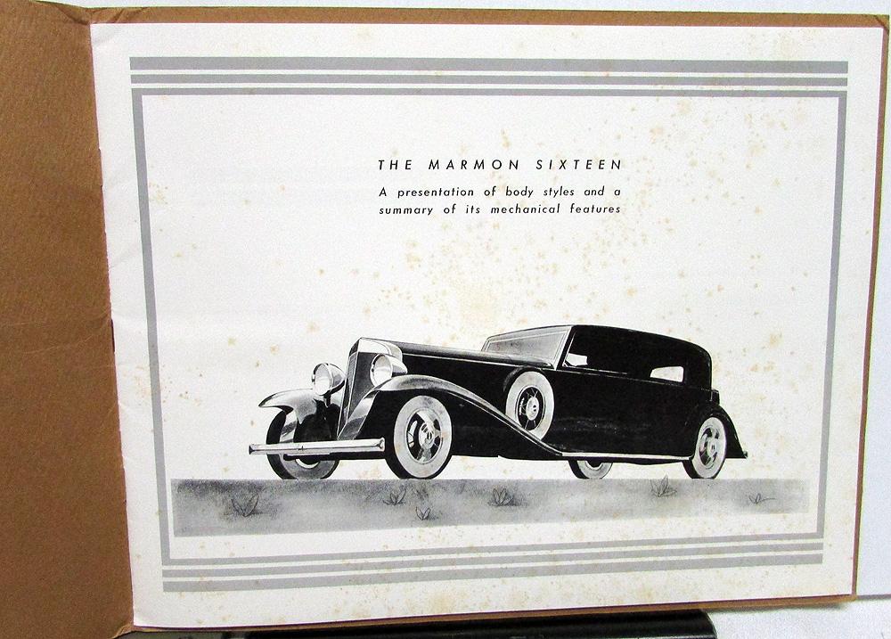 1931 Marmon Sixteen Dealer Sales Brochure Sedan Limo Convertible ...
