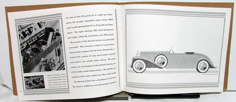 1931 Marmon Sixteen Dealer Sales Brochure Sedan Limo Convertible ...