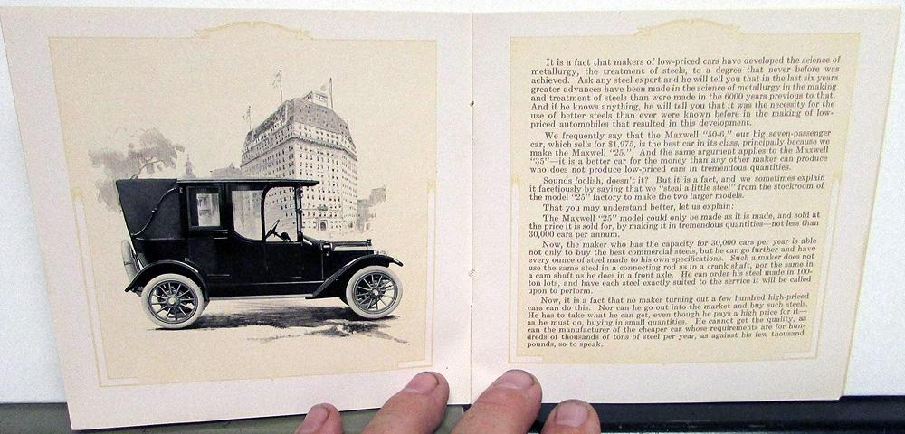1914 1915 Maxwell Model 25 Motor Car Sales Brochure Pre 1916 Brass Era ...