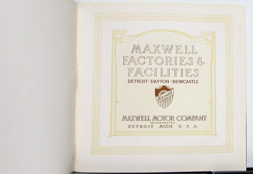 1914 1915 Maxwell Factory Facility Model 25 Specs Illus Sales Bk Pre ...