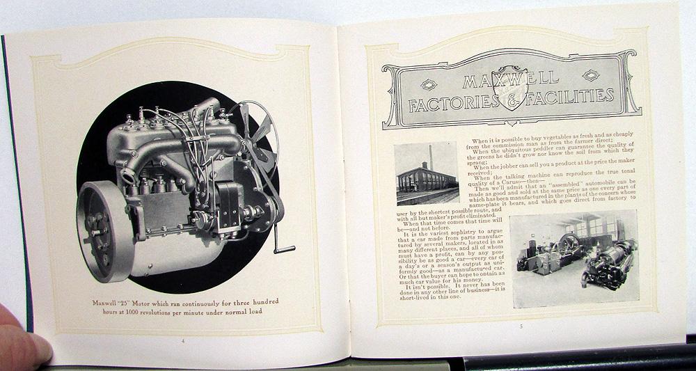1914 1915 Maxwell Factory Facility Model 25 Specs Illus Sales Bk Pre ...