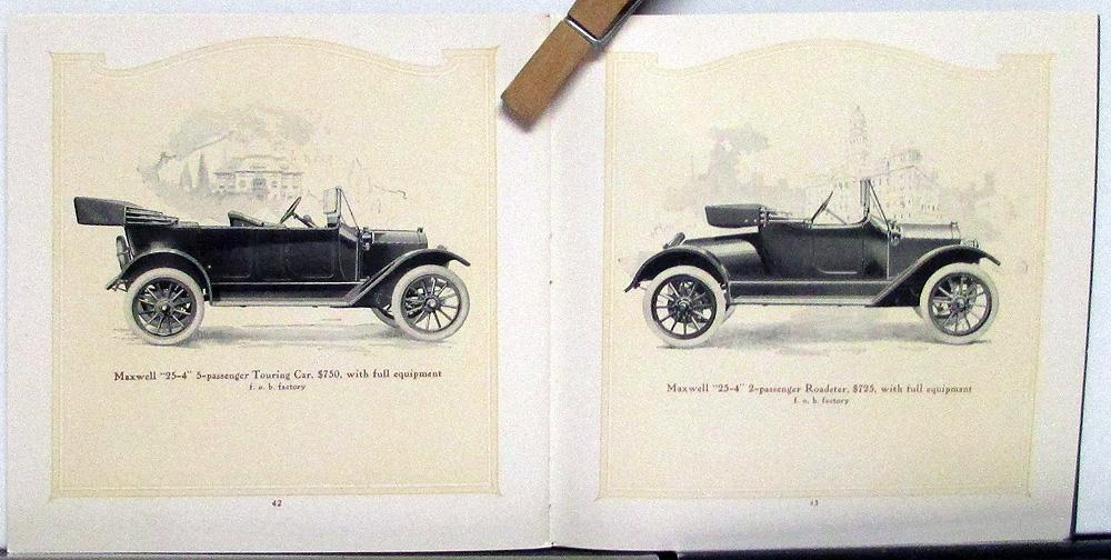 1914 1915 Maxwell Factory Facility Model 25 Specs Illus Sales Bk Pre ...