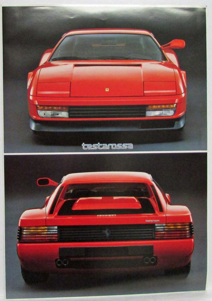 1985 Ferrari Testarossa Sales Folder/Poster