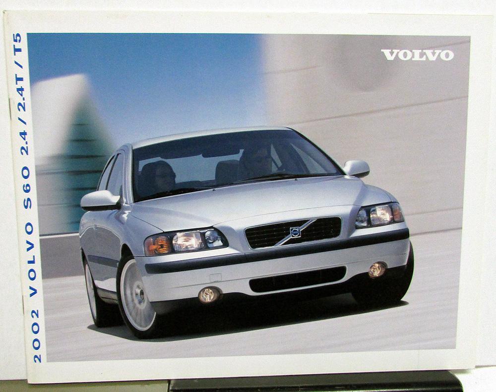 2002 Volvo S60 Dealer Sales Brochure 2.4 2.4T T5 Features Options Specs ...