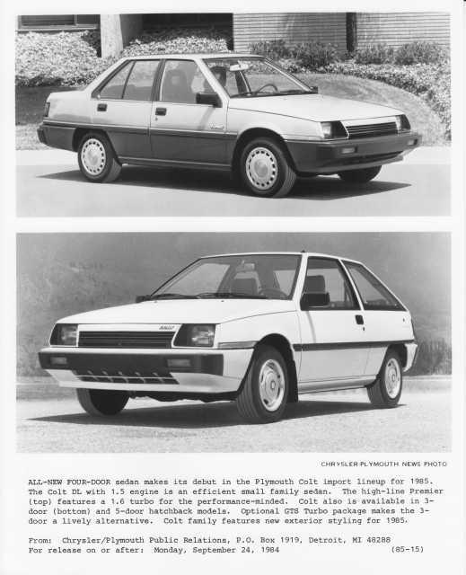 1985 Plymouth Colt Press Photo 0064