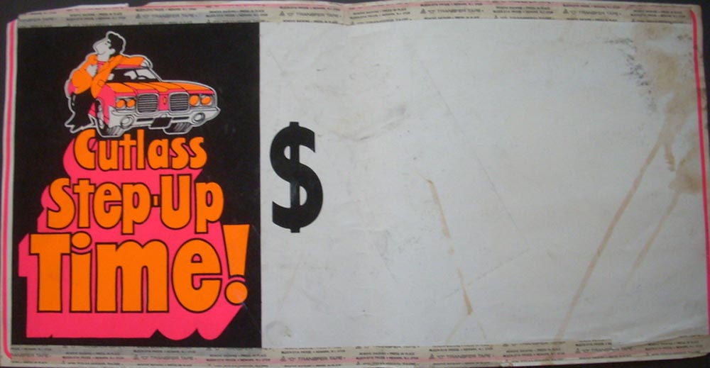 1970s Oldsmobile Olds Cutlass Dealer Window Sticker