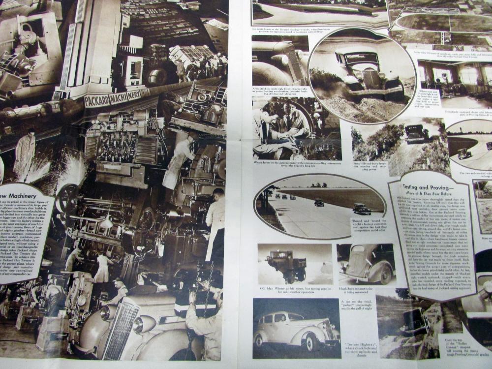 1935 Packard One Twenty Show Newspaper Style Folder Extra Large Original