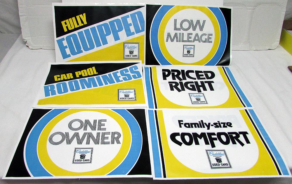 Cadillac Used Cars Dealer Visor Promotional Display Covers Set Of 6 ...