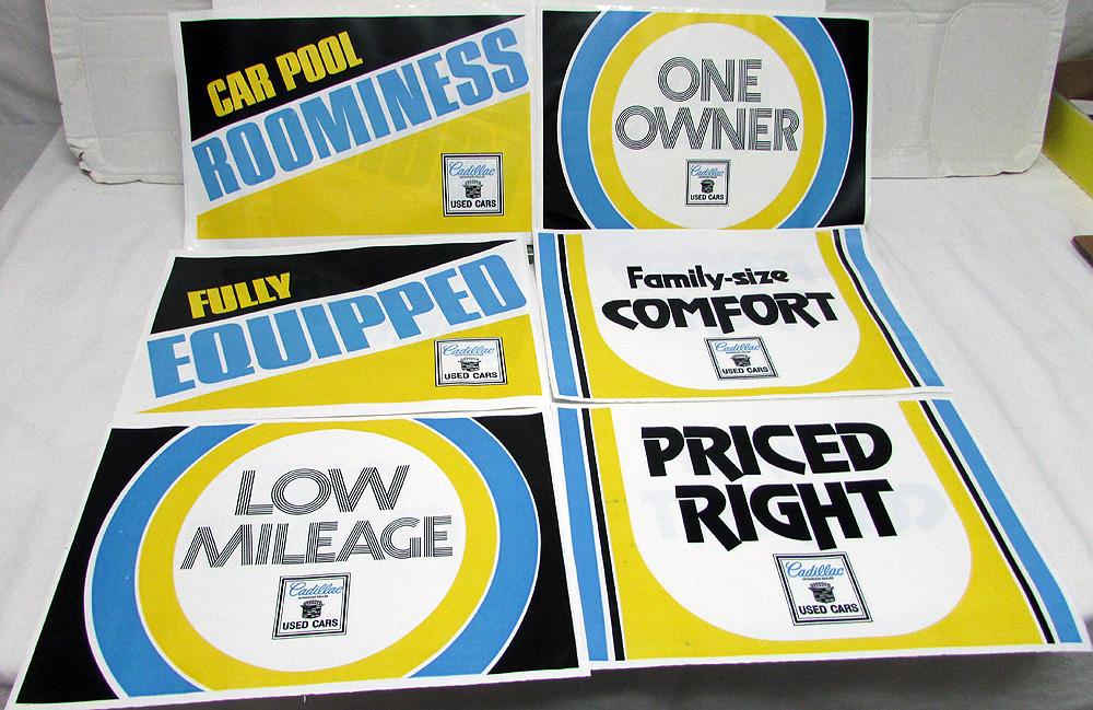 Cadillac Used Cars Dealer Visor Promotional Display Covers Set Of 6 ...