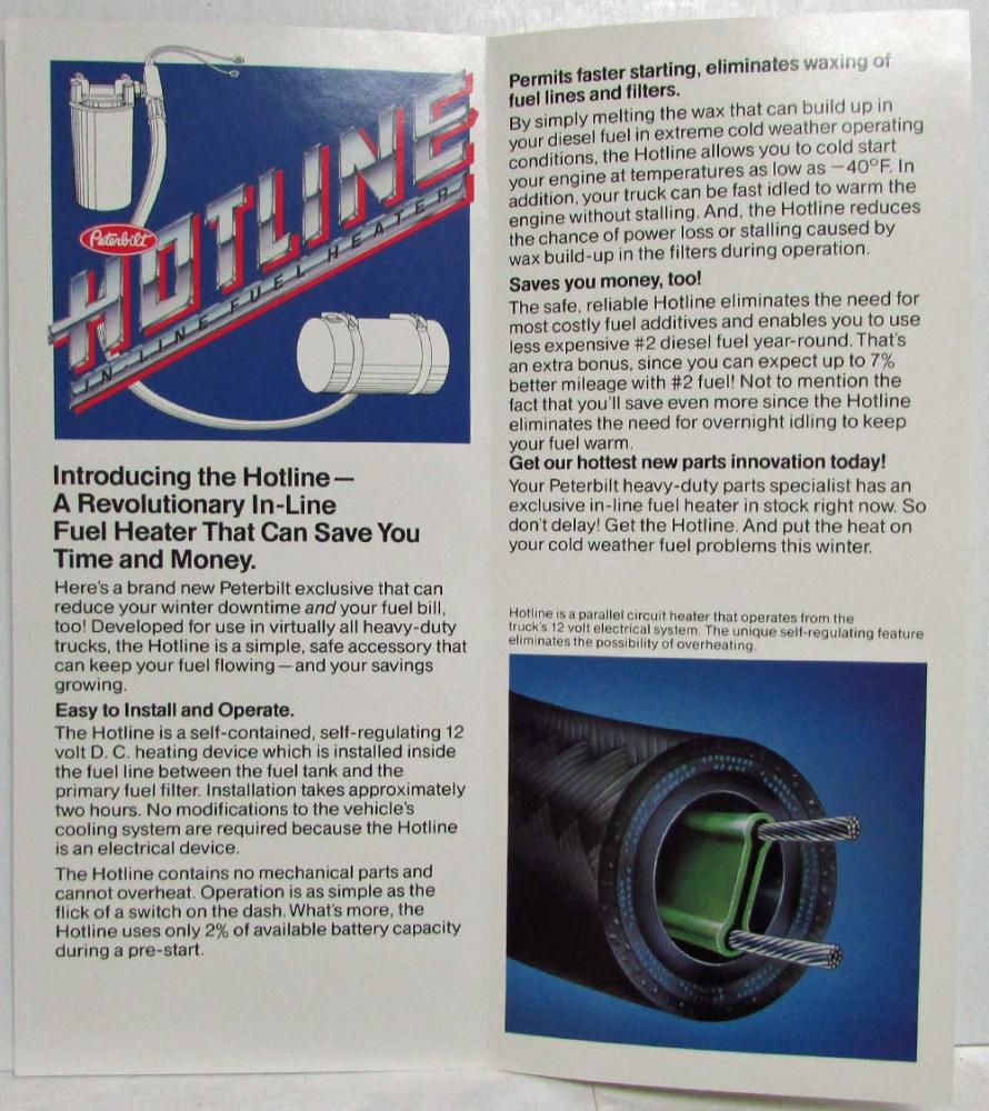 1970s-1980s Peterbilt Hotline In Line Fuel Heater and Flip-Top Cap ...