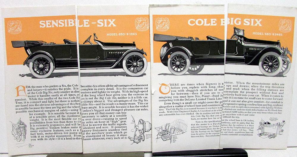 1915 Cole Standardized Car Sales Brochure Colt-Stratton Co W/Folder ...