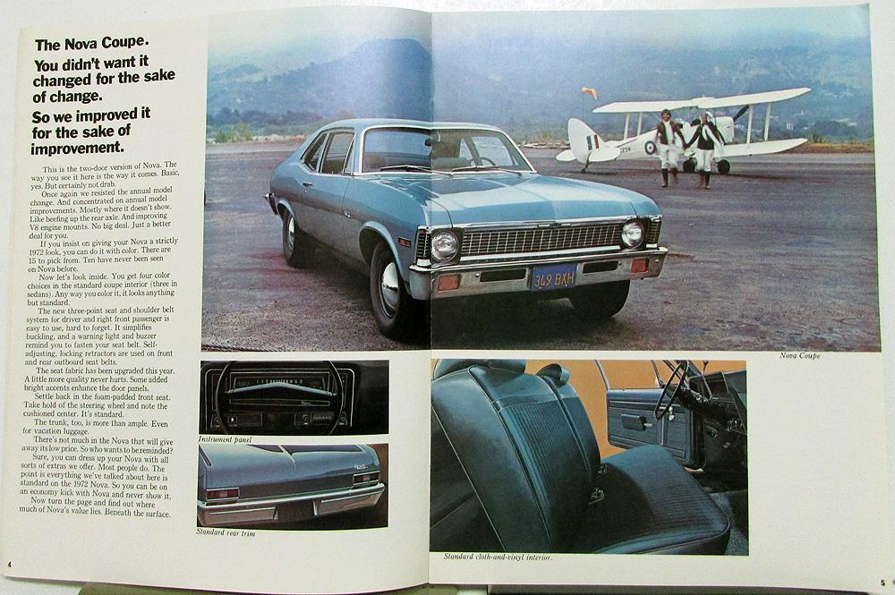1972 Chevrolet Nova Coupe Sedan SS Rally Nova REVISED Sales Brochure ...