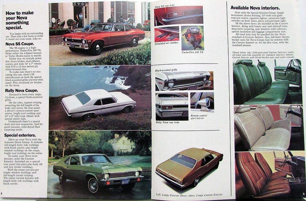 1972 Chevrolet Nova Coupe Sedan SS Rally Nova REVISED Sales Brochure ...