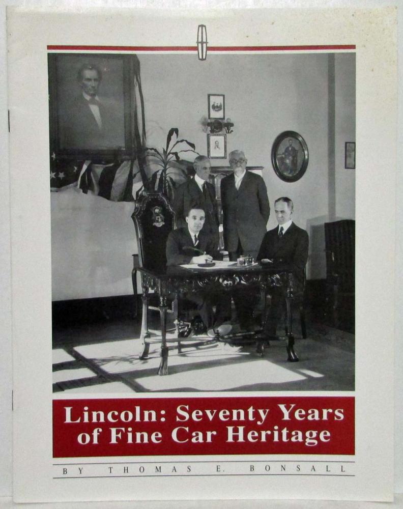 1992 Lincoln: Seventy Years of Fine Car Heritage Brochure