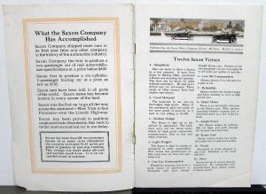 1916 Saxon Days Dealer Sales Brochure Booklet Six Roadster Delivery ...