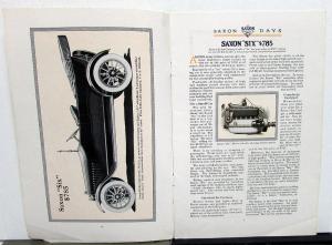 1916 Saxon Days Dealer Sales Brochure Booklet Six Roadster Delivery ...