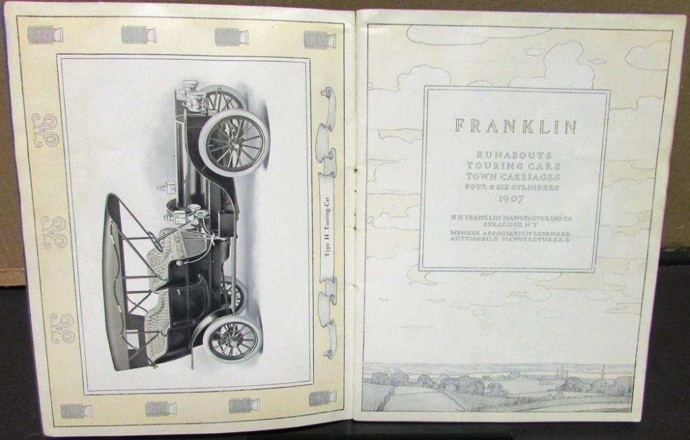 1907 Franklin Car D G H Runabouts Touring Town Carriages 4 & 6 Sale ...