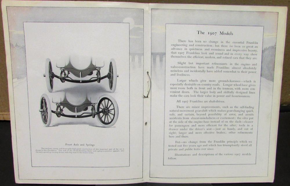 1907 Franklin Car D G H Runabouts Touring Town Carriages 4 & 6 Sale ...