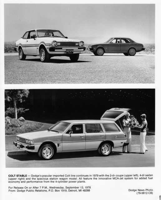 1979 Dodge Colt 2-Door Coupe 4-Door Sedan & Station Wagon Press Photo 0170