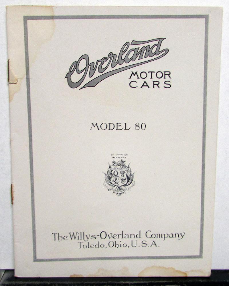 1915 Willys Overland Model 80 Touring Roadster Coupe Sales Brochure ...