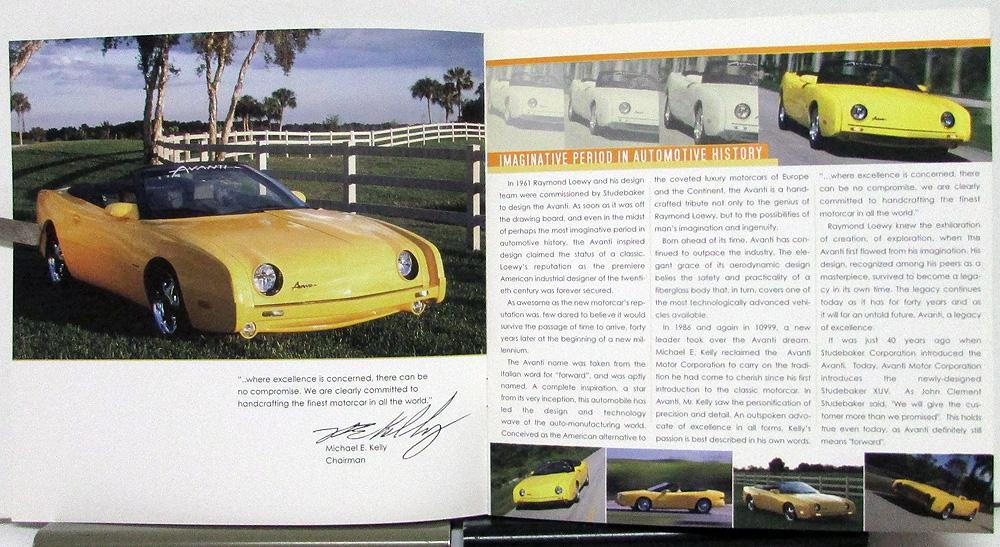 2004 Avanti Coupe Convertible Studebaker XUV Dealer Sales Brochure ...