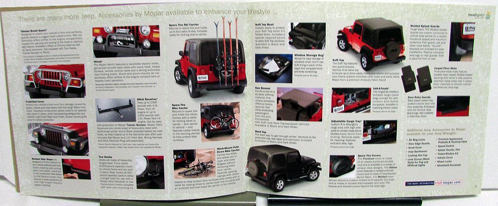 2003 Jeep Wrangler Dealer Accessories Sales Brochure Factory Add Ons