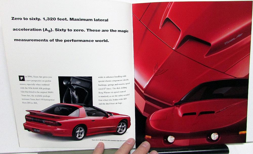 1996 Pontiac Firebird Dealer Sales Brochure Formula Trans Am Features ...