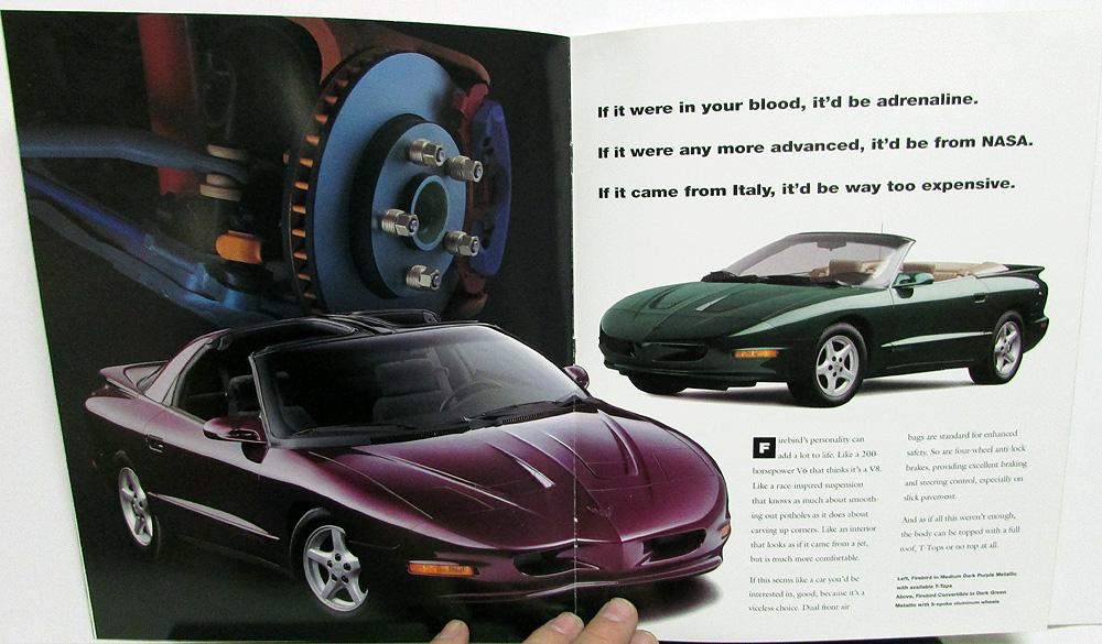 1996 Pontiac Firebird Dealer Sales Brochure Formula Trans Am Features ...